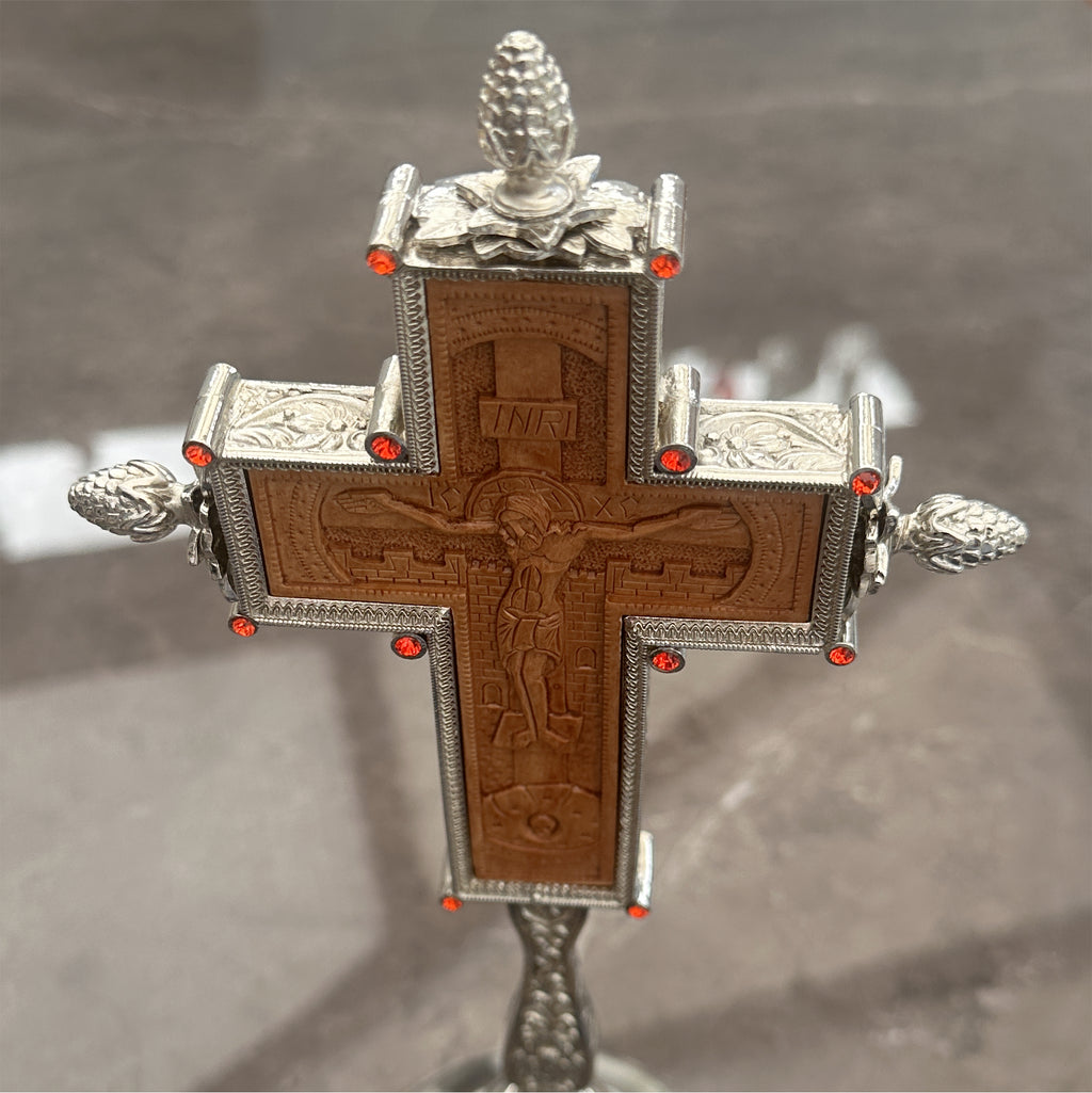 Holy Cross on nickel-plated pedesta – Orthodox Heritage